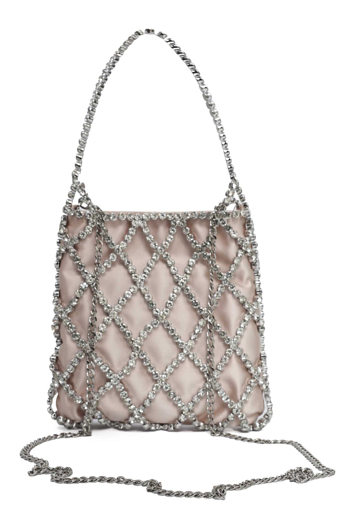 LUXORA DIAMOND MESH BAG-CHAMPAGNE – Almas