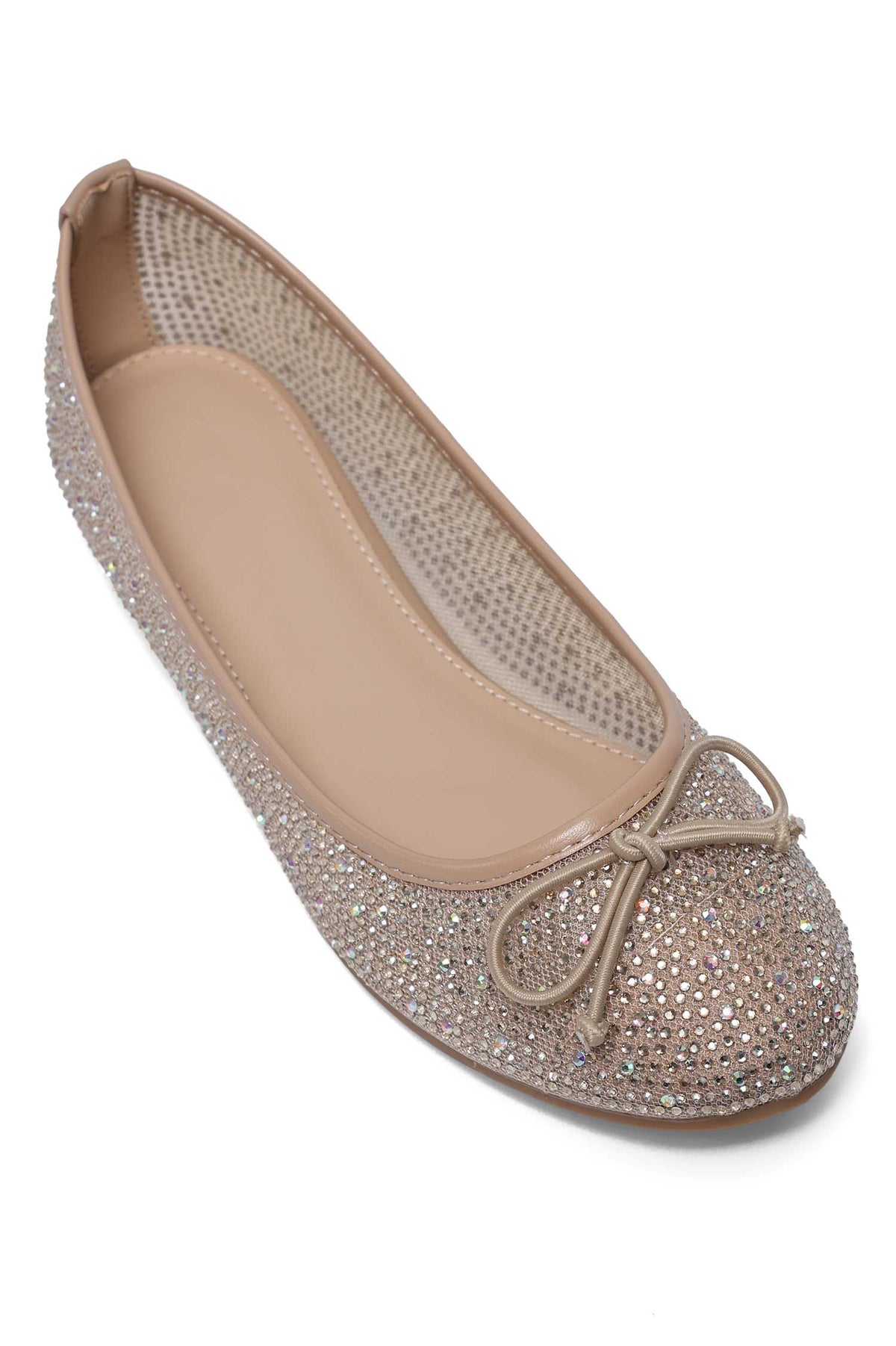 ELARA SPARKLE BALLET FLAT-BEIGE – Almas